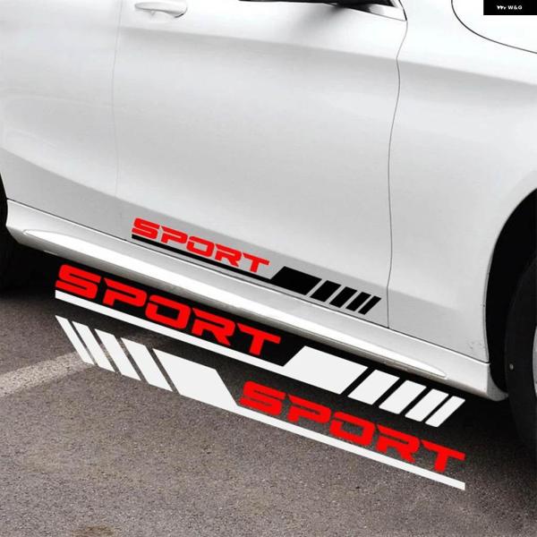 1ペア 車ドアサイドスポーツ ステッカー 反射 ビニール デカール AMG カスタム パーツ アクセサリーHigh-concerned chemical:NoneCategory:StickersType Of Sticker:Creati...