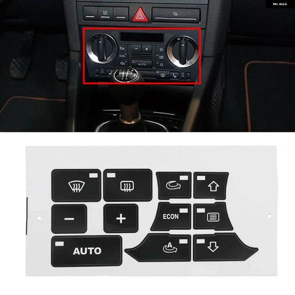 アウディ A3 8P 2003 2004 2008 エアコン クライメート ACスイッチ ボタン リペアキット デカール ステッカー 色 あせ 傷防止 カスタム パーツ アクセサリーHigh-concerned chemical:NoneC...