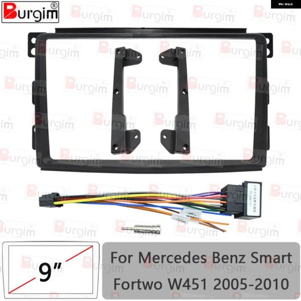 カー ラジオ フェイシア メルセデス ベンツ スマートツー W451 2005-2010 9インチ 2DIN ステレオ パネル 配線 ハーネス 電源コード ケーブル アダプター カスタム パーツ アクセサリーHigh-concerned c...