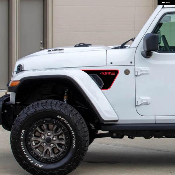 フェンダー サイドベント ステッカー 4XE レターストライプ グラフィックビニール デカール ジープ ラングラー JL JK ルビコン 2019-2021 2022 カスタム パーツ アクセサリーCategory:Car Fender S...