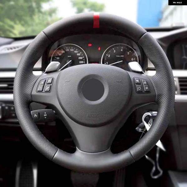 BMW 1 3 E82 E87 120I 130I 120D E90 320I 325I 330I 335I X1 E84 2011-2013 旧 ステアリングホイール カバー レザー トリム カスタム パーツ アクセサリーHigh-con...