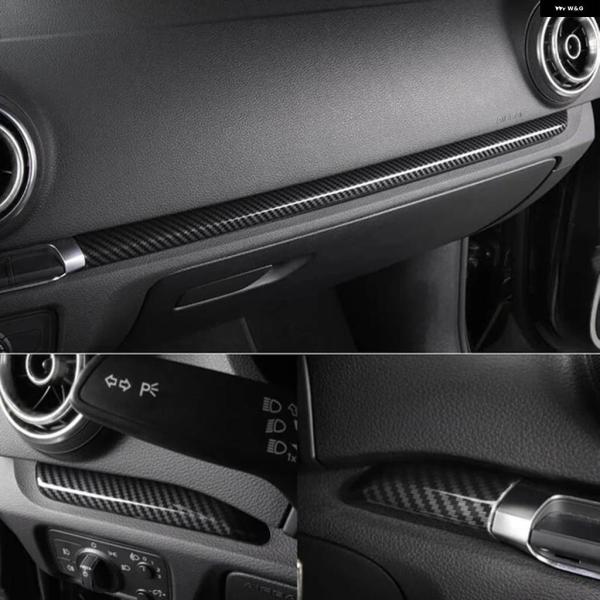 車内 モールディング センター コンソール ダッシュボード トリム ストリップ カバー ABS カーボン スタイル アウディ A3 8V 2014-2018 S3 2017 カスタム パーツ アクセサリーHigh-concerned che...