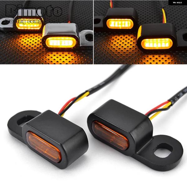 バイク ミニLED ウィンカーライト ハンドルバー ウィンカー インジケーター ランプ ハーレー ツーリング カスタム パーツ アクセサリーBattery Included:NoItem Type:Turn Signal LightBran...