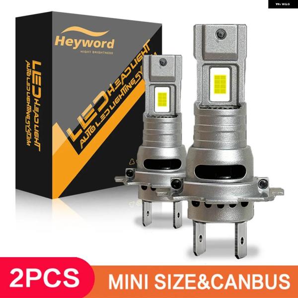 2個 ターボ H7 LED ヘッドライト 1:1 ミニサイズ ヘッドランプ 18000LM CSP チップ LED H7 ライト 車用 電球 6500K ホワイト 12V 55W カスタム パーツ アクセサリーHigh-concerned ...