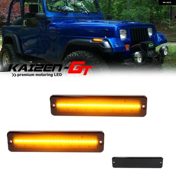 ジープ ラングラー 1987-1995 LED フロント バンパー サイド マーカー インジケーター ライト フェンダー フレア ランプ ターン シグナル ライト パーキング ライト カスタム パーツ アクセサリーHIGH-CONCERNE...
