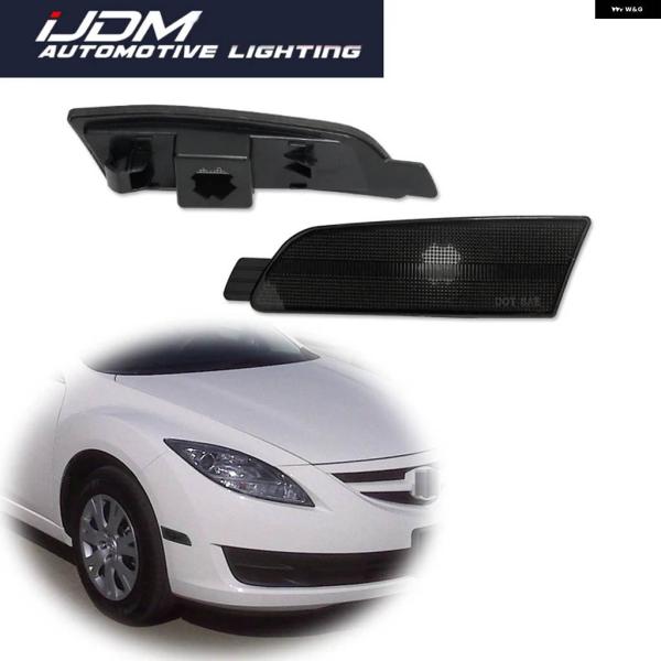 マツダ 6 2009 - 13 スモークレンズ フロント バンパー サイドマーカー パーキング ライト カバー シェルキット 電球 なし カーアクセサリー カスタム パーツ アクセサリーHigh-concerned chemical:Non...