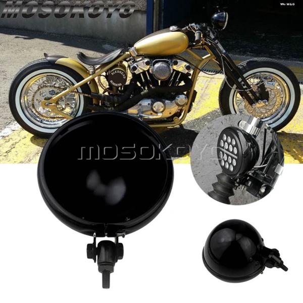 オートバイ ブラック 5.75インチ ヘッドランプ シェル ランプ 5-3/4インチ LED ヘッドライト ハウジング カバー マウント ハーレー ソフテイル ヘリテージ ストリート ファットボーイ カスタム パーツ アクセサリーHigh-...