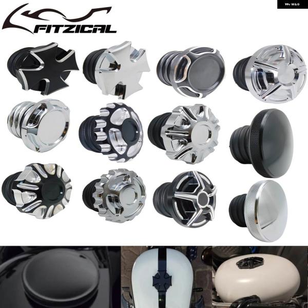 バイク ブラッククローム 燃料ガスオイルキャップ ハーレー スポーツスター 883 XL XRアイアンダイナツーリング ソフテイル ファットボーイFL カスタム パーツ アクセサリーHigh-concerned chemical:NoneM...