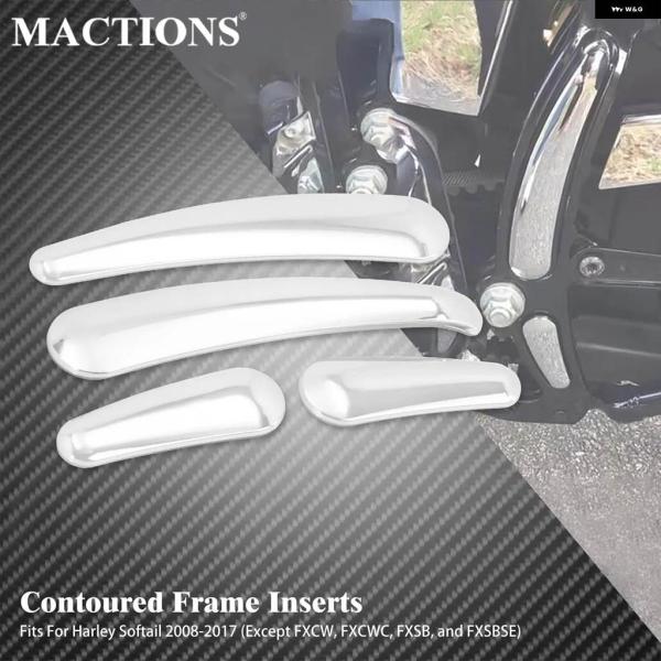 4X3D スイングアーム フレーム インサートクロームカバー ハーレー ヘリテージソフテイル カスタム ファットボーイロラックス FLSTN FXSTC 2008-2017 カスタム パーツ アクセサリーProtective parts:O...