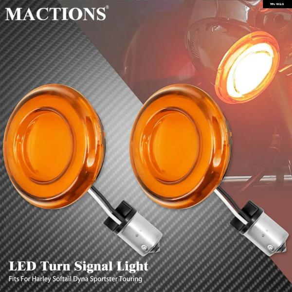 バイク オレンジLED1156ウィンカー インジケーター ランプ点滅ランプ ハーレー ツーリング スポーツスター XLダイナ ソフテイル ファットボーイ用 カスタム パーツ アクセサリーBattery Included:NoHigh-con...