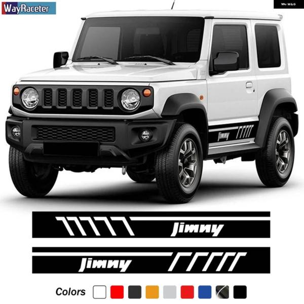 スズキ ジムニー JB43 JB74 JB64 オフロードアクセサリー用 2 ピース レーシングスポーツカー ドアサイドストライプ スカート ステッカー カスタム パーツ アクセサリーCategory:StickersType Of Sti...