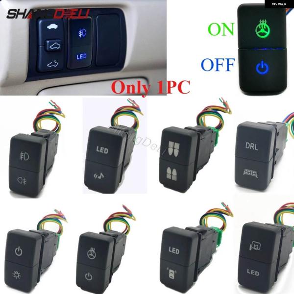 カスタム フロントリア デュアルスイッチ フロントリア フォグライト LED 音楽レーダー プッシュ ボタン スイッチ ワイヤー付き ホンダ アコード7番目カー カスタム パーツ アクセサリーHigh-concerned chemical:...