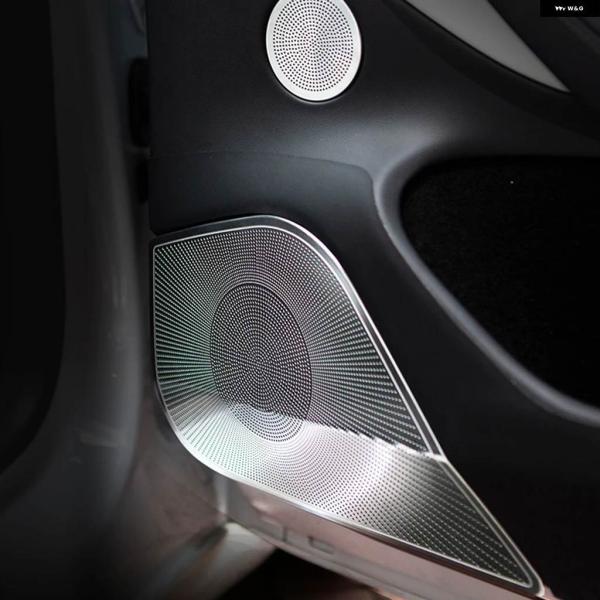 TESLA MODEL3 モデル3 2024 2025 車 A ピラー スピーカー カバー 車 フロントリア ドア パネル オーディオ プロテクター ステッカー スタイリング カスタム パーツ アクセサリーItem Weight:0.2kg...