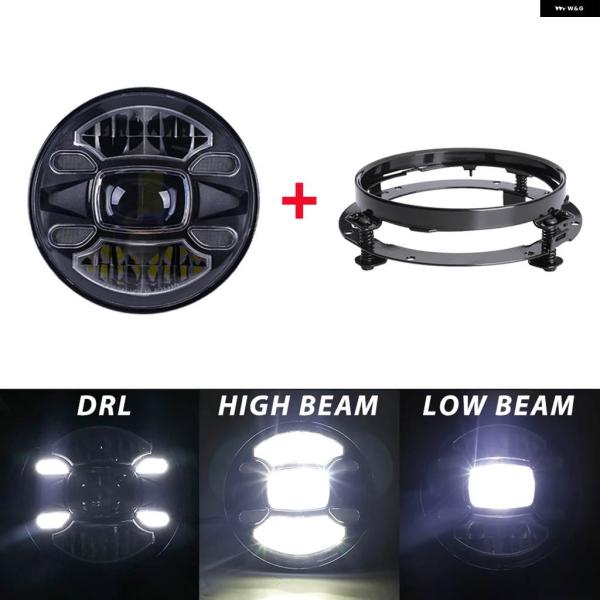 7インチ LED オートバイ ヘッドライト H4 ブラケット 付き 7インチ補助モト ハーレー ソフテール エレクトラ ストリートグライド カスタム パーツ アクセサリーHigh-concerned chemical:NoneWattage...