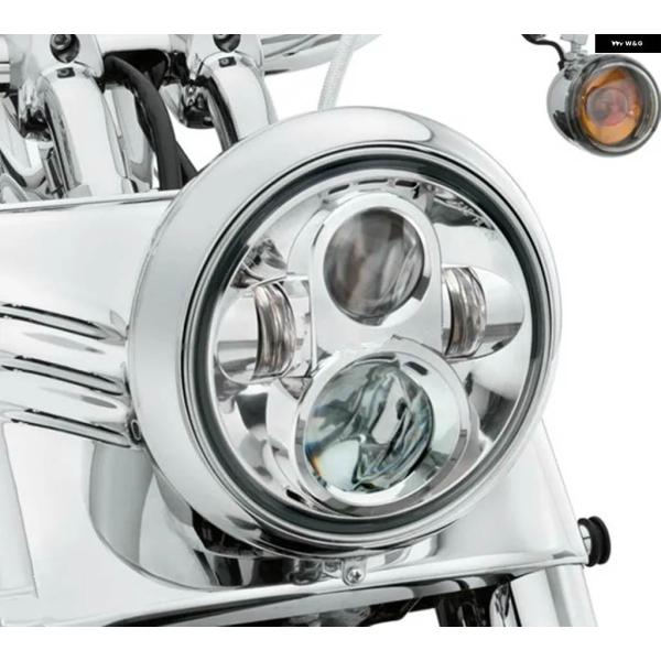 7インチ LED ヘッドライト モーター FLS FLSTC FLSTF FLSTFB FLSTN ツーリング トライク バイク クロームプロジェクター モーター LED 電球 カスタム パーツ アクセサリーHigh-concerned c...