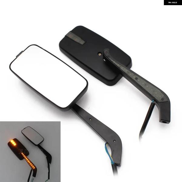 バイク アンバー 色 LED ウィンカー統合型リアビューレーシングミラー ハーレー チョッパー ホンダ ヤマハ スズキ カワサキ カスタム パーツ アクセサリーHigh-concerned chemical:NoneItem Width:6...