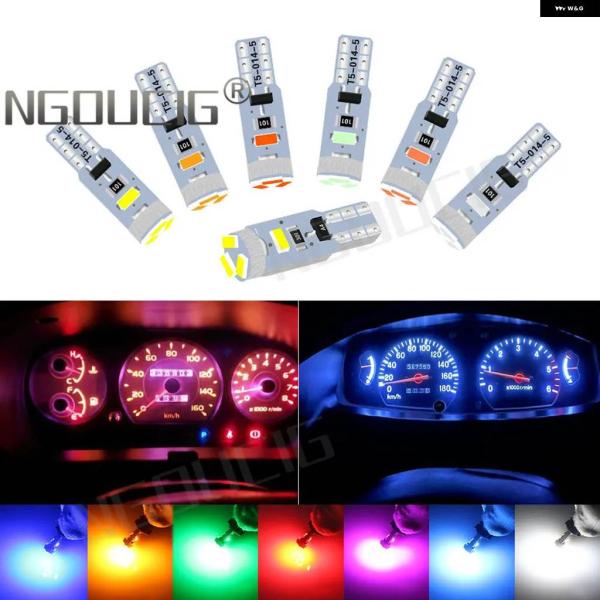 NGOUCIG 8個 T5 非極性 73 74 2721 LED 電球 計器 ダッシュボード ライト W3W 3014 プレート パネル ハザード表示灯 信号ランプ 車 カスタム パーツ アクセサリーHigh-concerned chemi...