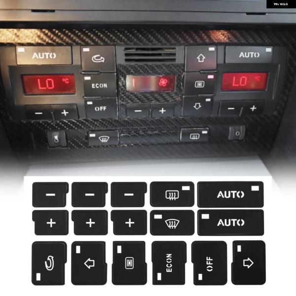 車用 エアコン AC クライメート コントロール ボタン リペア ステッカー デカール スタイリング 装飾 アウディ A4 B6 B7 2000 - 04 カスタム パーツ アクセサリーSticker Placement:InternalO...