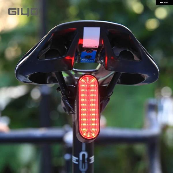 自転車 自動ブレーキセンサー テールライト IP66 防水 800MAH LED充電式リアライト 60°以上視認性 安全ランプ カスタム パーツ アクセサリーIntelligent sensing:YHigh-concerned chemi...