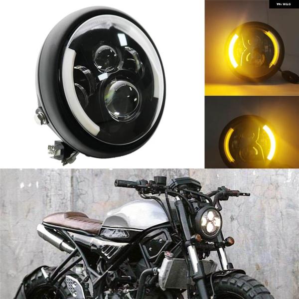 7.5インチ LED ヘッドライト カワサキ ヤマハ ホワイト/アンバー バイク用 LED ヘッドランプ チョッパーランプ パーツ カスタム パーツ アクセサリーHIGH-CONCERNED CHEMICAL:NONEWATTAGE:60W...
