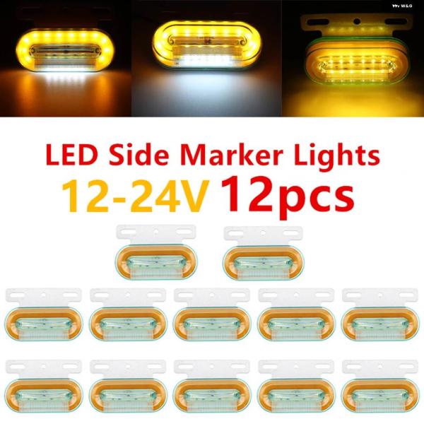 12個 12V/24V LED 車 トラック サイドマーカーライト 車 アウターライト 信号表示ランプ ハザード テールライト 3モード トレーラー トラック カスタム パーツ アクセサリーHIGH-CONCERNED CHEMICAL:N...