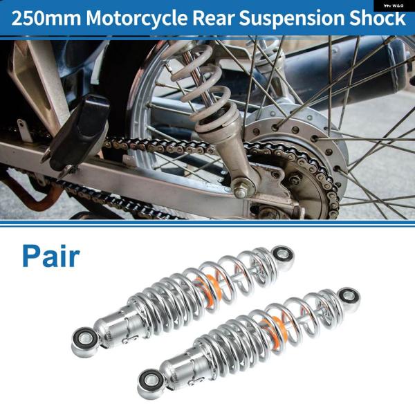 MOTOFORTI 1ペア バイク用 リアサスペンションショック 250MM 50CC 70CC 90CC 125C 対応 クローム カスタム パーツ アクセサリーHIGH-CONCERNED CHEMICAL:NONEMODEL NAME...