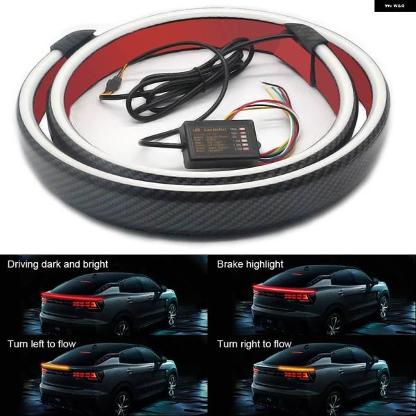 ダイナミックホワイトイエローカーボンLEDスポイラーライト トランクスポイラールーフリップキット リアスポイラーライトストリップ 12V カスタム パーツ アクセサリーITEM TYPE:TAIL LIGHT ASSEMBLYVOLTAGE...