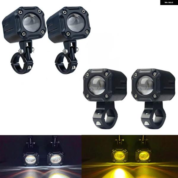 60W LED バイク用 スポットライト 補助ヘッドライト LED フォグランプ ミニプロジェクター ホワイト 6000K イエロー 3000K ドライビングランプ ハイ/ロービーム カスタム パーツ アクセサリーHIGH-CONCERNE...