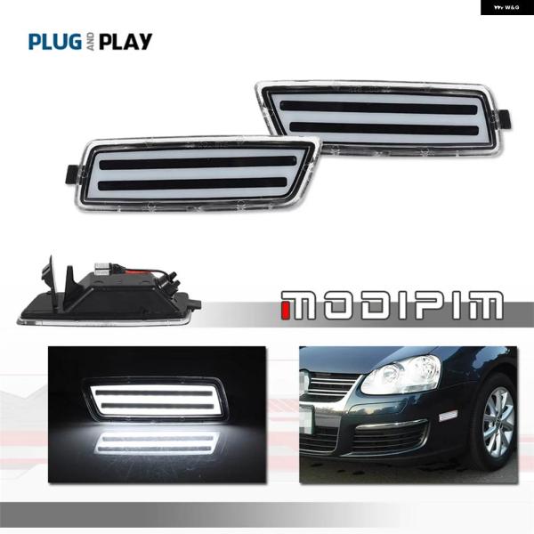 アンバー/ホワイト LED 車用 フロントフェンダーフレア サイドマーカー パーキングライト VW フォルクスワーゲン MK5 ゴルフ/GTI ラビット ジェッタ R32 MK6 ゴルフ TDI カスタム パーツ アクセサリーHIGH-CO...