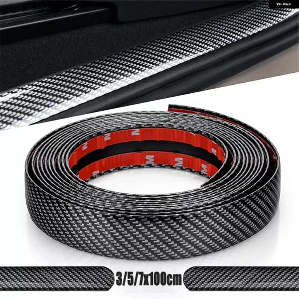 カーボンカーステッカー バンパーステッププロテクションストリップ トランクドアシルプロテクター 傷防止装飾カバーストリップ カスタム パーツ アクセサリーHIGH-CONCERNED CHEMICAL:NONEEXTERNAL TESTIN...
