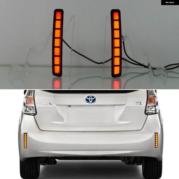 LEDリアバンパーライト トヨタ プリウスV 2012-2017 3-IN-1機能 リアランニングライト ブレーキ ウィンカーリフレクター カスタム パーツ アクセサリーHIGH-CONCERNED CHEMICAL:NONECOLOR:R...