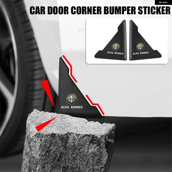 2 個のシリコンドアコーナーカバー防止ステッカーアルファロメオジュリエッタブレラ F1 ステルヴィオトナーレアルファ カスタム パーツ アクセサリーHIGH-CONCERNED CHEMICAL:NONETYPE OF STICKER:CA...