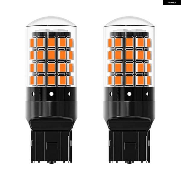 2個 T20 LED 7443 7440 W21W W21/5W WY21W LEDバルブ 車用ウィンカーライト リバースランプ 12V ホワイト レッド アンバー 2835 54SMD 3000LM カスタム パーツ アクセサリーFOR ...