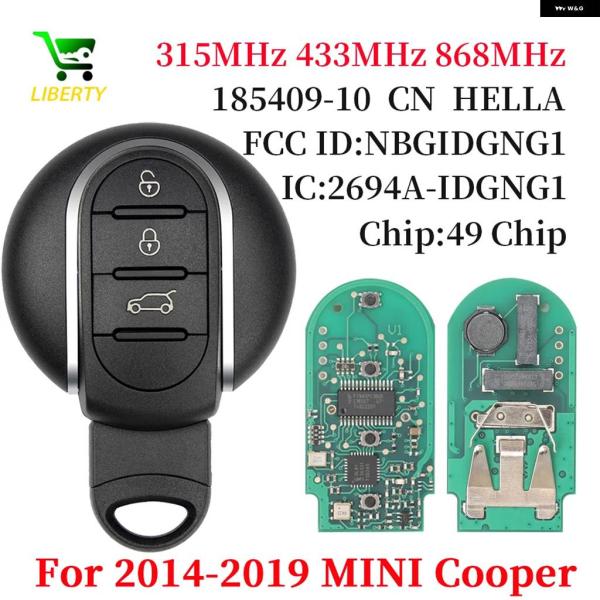 315/433/868MHZ ID49 チップ スマートカーキー 2014-2018 MINI COOPER CLUBMAN Fシリーズ F54 F55 F56 F57 キーレスゴー NBGIDGNG1 カスタム パーツ アクセサリーHig...