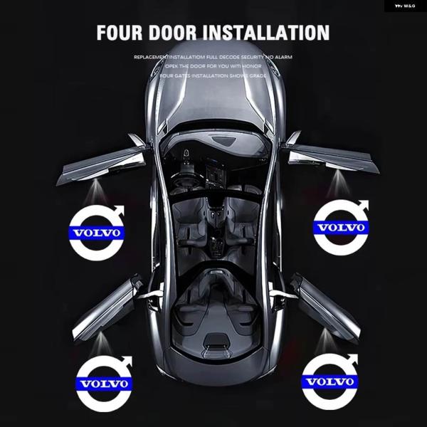 LED HD 車ドアウェルカムライトプロジェクターランプ ボルボ RDESIGN ポールスター AWD V50 S60 XC60 S40 XC40 XC90 V60 S80 S90 V90 V70 T6 カスタム パーツ アクセサリーHig...