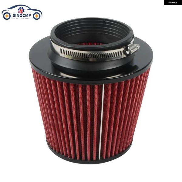 SINOCMP 1個 レッド 3.5インチ 89MM エアインテークコーン フィルター ドライエア フィルター L エンジン カーパーツ カスタム パーツ アクセサリーHigh-concerned chemical:NoneOrigin:M...