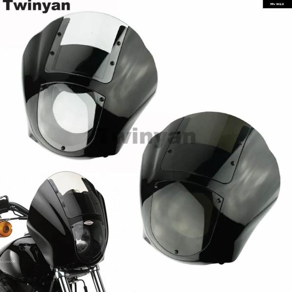 ハーレー スポーツスター 1200 1986-1994 FXR1995-2005 ダイナモデル用 オートバイ フロント ヘッドライト フェアリング ウインドシールドカバー カスタム パーツ アクセサリーHigh-concerned chem...