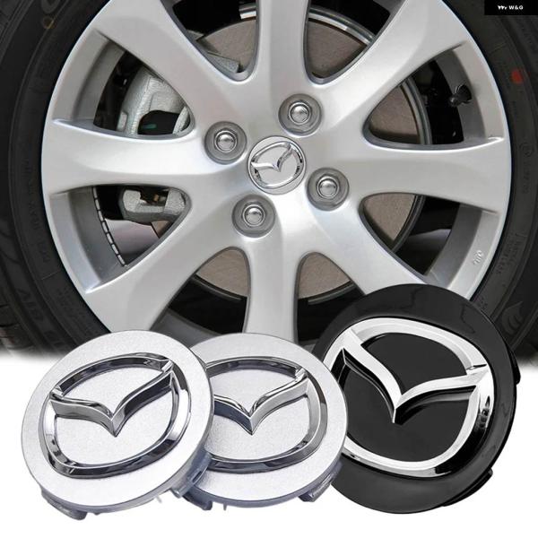 4個 車用ホイールリム センターカバー ハブキャップ マツダ スピード 2 3 5 6 アテンザ CX3 CX5 CX8 CX7 CX9 CX80 CX70 CX90 MX5 MX30 CX60 CX30用 カスタム パーツ アクセサリーH...