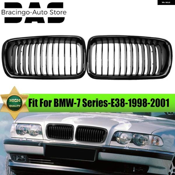 BMW 7シリーズ E38 1998 - 01用フロントレーシングキドニー グリル メッシュ グリル カーエクステリア カスタム パーツ アクセサリーHigh-concerned chemical:NoneModel Year:1998 1...