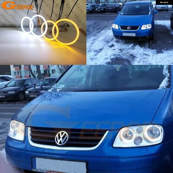 フォルクスワーゲン VW トゥーラン 1T1 1T2 キャディ III フェイスリフト前モデル用 DRL ウィンカー SMD LED エンジェルアイ キット ハロリング カスタム パーツ アクセサリーHigh-concerned chemi...