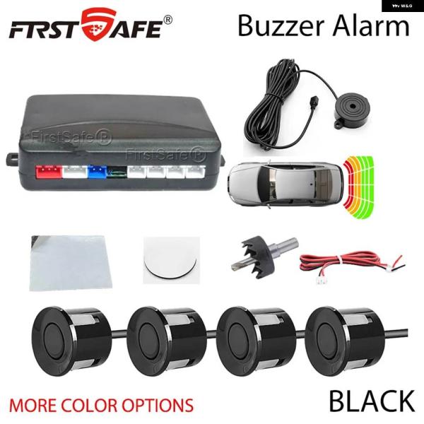 FIRSTSAFEカー パーキング センサー キット 4センサー ブザーアラーム 22MM リバースバックアップレーダーサウンドアラート インジケーター プローブ システム 12V カスタム パーツ アクセサリーHigh-concerned...