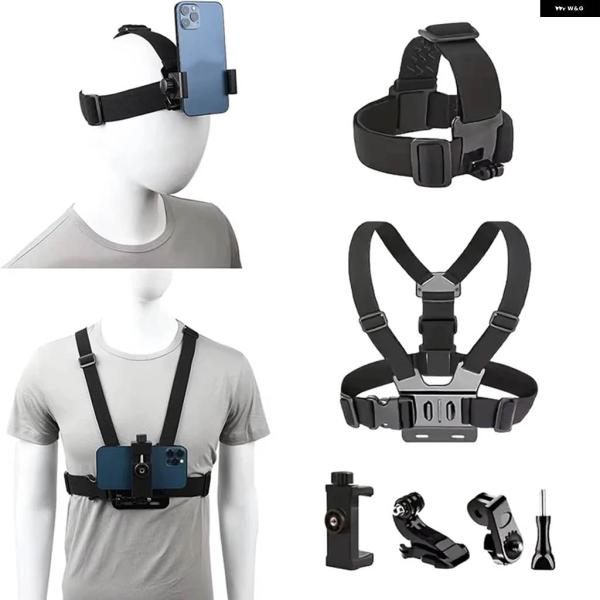 6個 セットバンドルキット ヘッドストラップ マウント /チェスト ハーネス /電話 ホルダー GOPRO HERO 13 12 11 10 9 8 7 /AKASO EK7000/BRAVE カスタム パーツ アクセサリーHigh-con...