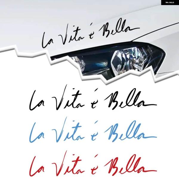 LA VITA E BELLA 反射カー ステッカー デカール - 22CM文字 ボディヘッド スタイリング - ファッションクリエイティブ 防水 デカール カスタム パーツ アクセサリーHigh-concerned chemical:No...