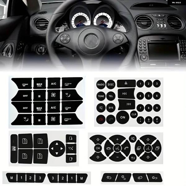 内装 ボタン 補修 ステッカー 1セット - ダッシュボード コントロール パネル 剥がれや摩耗した ボタン デカール カスタム パーツ アクセサリーHigh-concerned chemical:NoneSticker Placement...