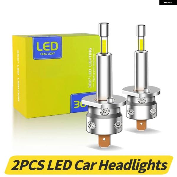 2個 CANBUS H1 LED ヘッドライト バルブ ミニ 360 サイズ 100W 30000LM CSP 車用 ヘッドランプ ライト ダイオード フォグランプ DRL バルブ モバイル カスタム パーツ アクセサリーHigh-conc...