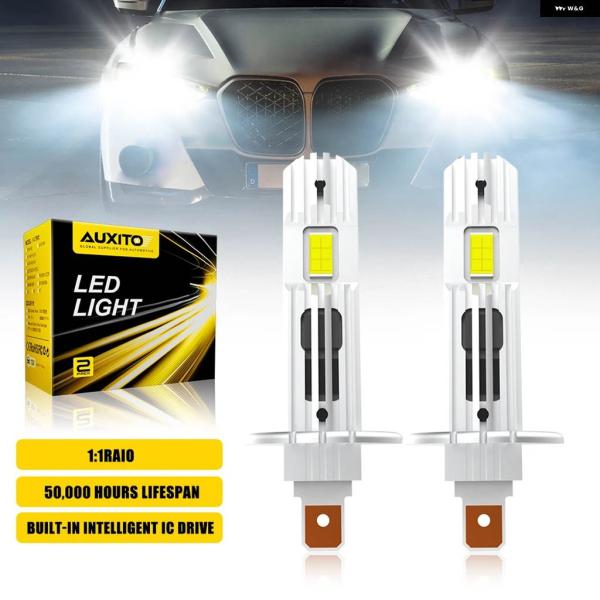 2個 12000LM H1 LED CANBUS ヘッドライト バルブ H1 LED 車用 ヘッドライト フォグライト ファンレス 60W 12V 6500K ホワイト カスタム パーツ アクセサリーHigh-concerned chemi...