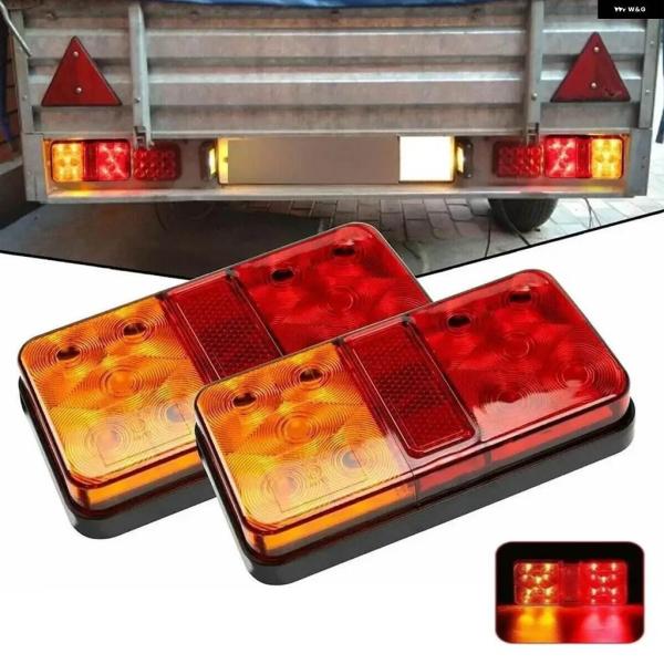 2個 10LED リア テールライト ランプ トラック トレーラー キャラバン バス キャンピングカー 12V 防水 テールライト ハザード部品 トレーラー カスタム パーツ アクセサリーHigh-concerned chemical:No...
