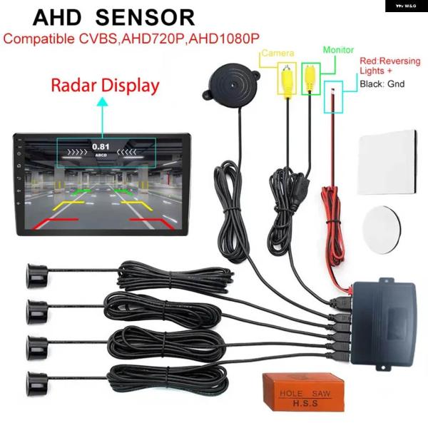 AHD CVBSビデオ パーキング センサー システム デジタル ディスプレイ パークトロニックカーリバースレーダーアシスタンスキット カスタム パーツ アクセサリーHigh-concerned chemical:NoneType:Visi...