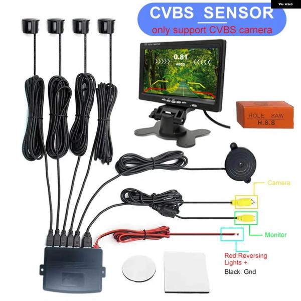 CVBSデュアルコアCPU車載ビデオ パーキング センサー リバースレーダー システム デジタル ディスプレイ パーキング支援 カスタム パーツ アクセサリーHigh-concerned chemical:NoneType:VisibleB...