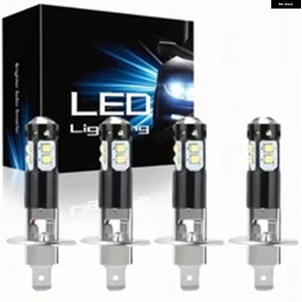 4個 H1 スーパーホワイト LED ヘッドライト バルブ キット ハイ/ロービーム フォグランプ 8000K 18000LM カスタム パーツ アクセサリーHigh-concerned chemical:NoneVoltage:12 VO...